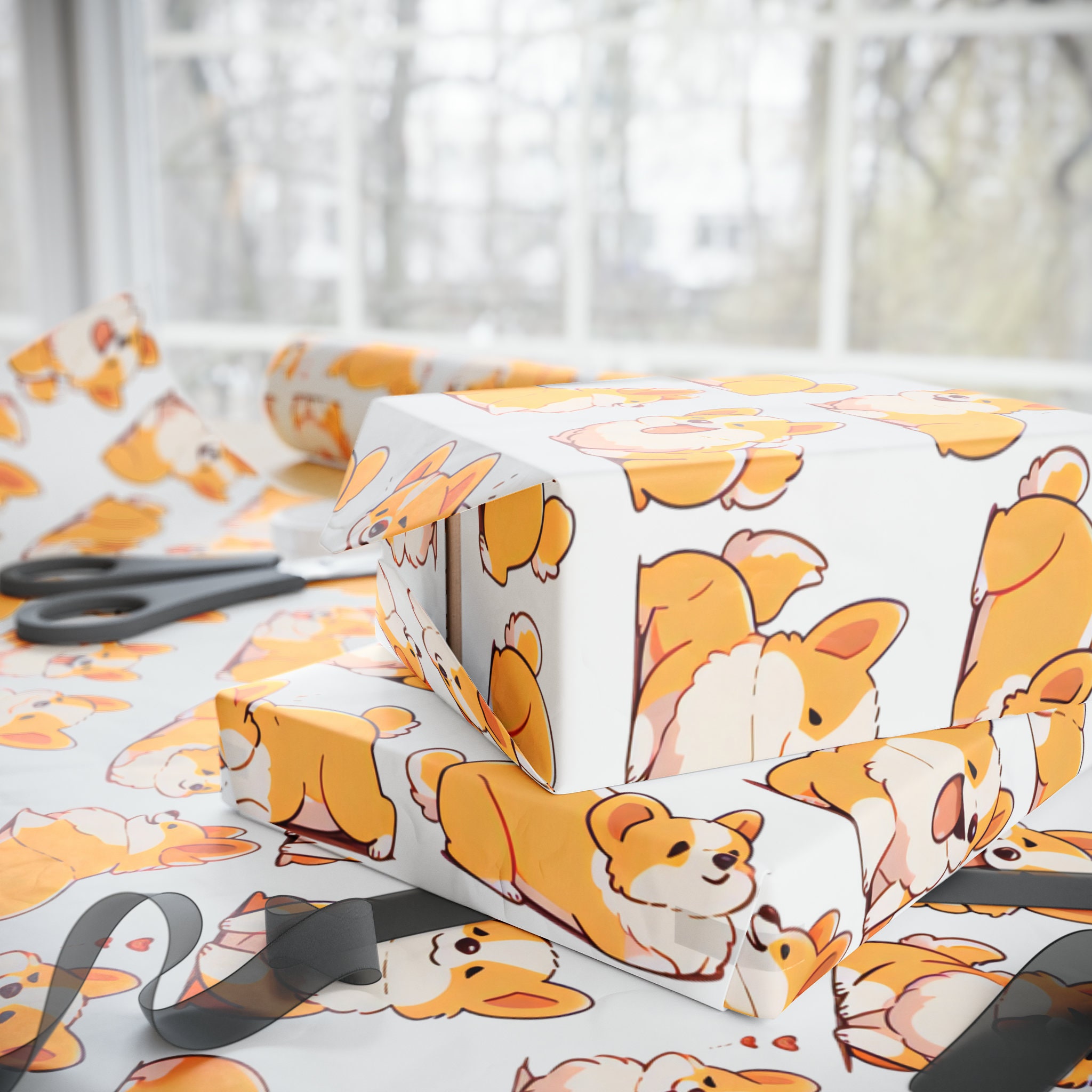 Pembroke Welsh Corgi Gift Wrapping Paper Roll | Corgies Cute Kawaii ...