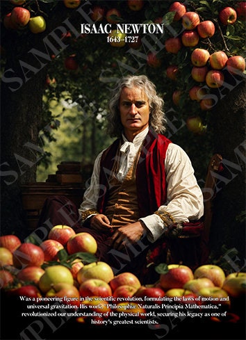 Printable Isaac Newton Classroom Decor, Science Gallery Wall, Science ...