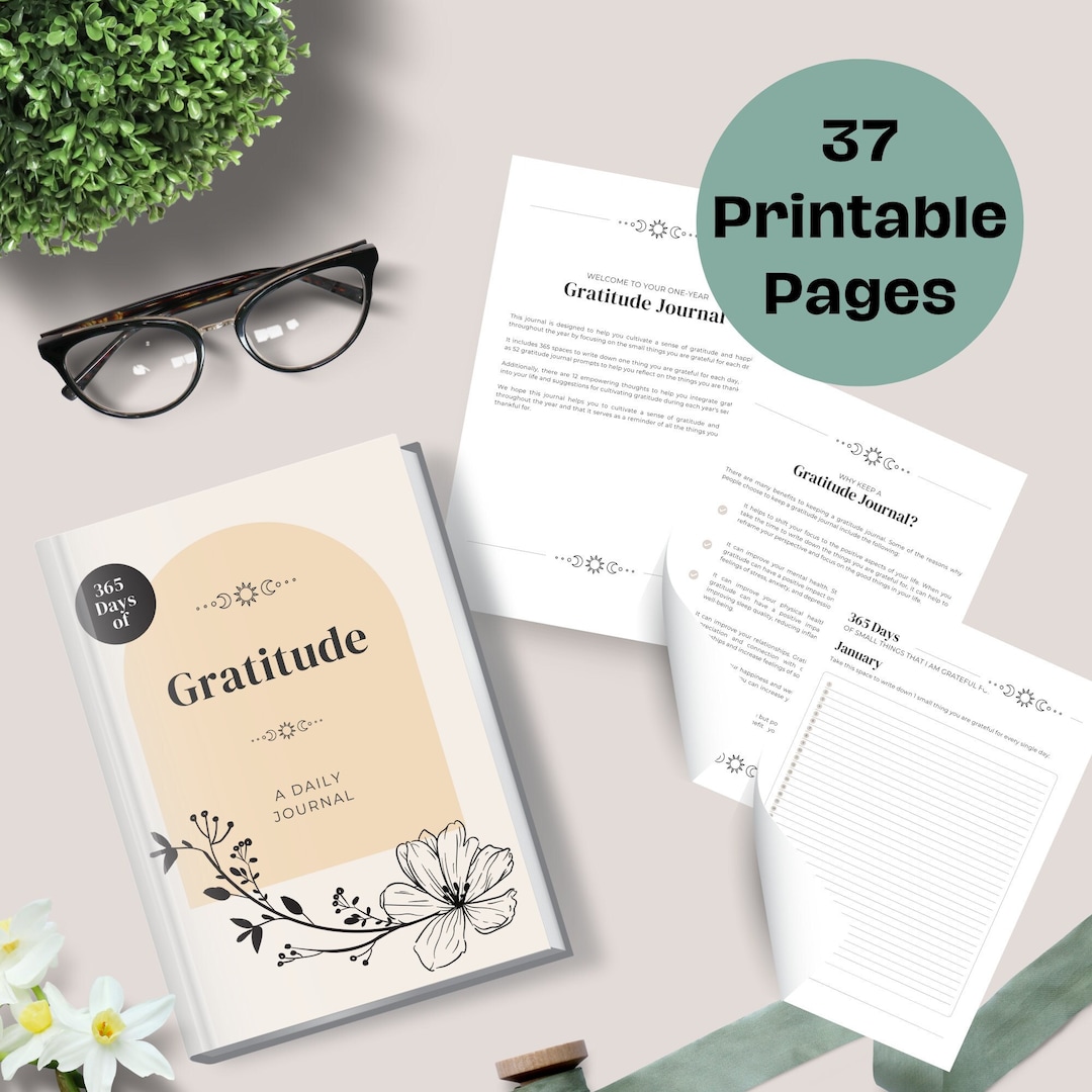 365 Days of Gratitude, Printable Gratitude Journal, Daily Gratitude ...