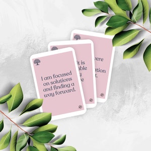 25 Printable Affirmation Cards for Resilience Pink, Positive Thinking ...