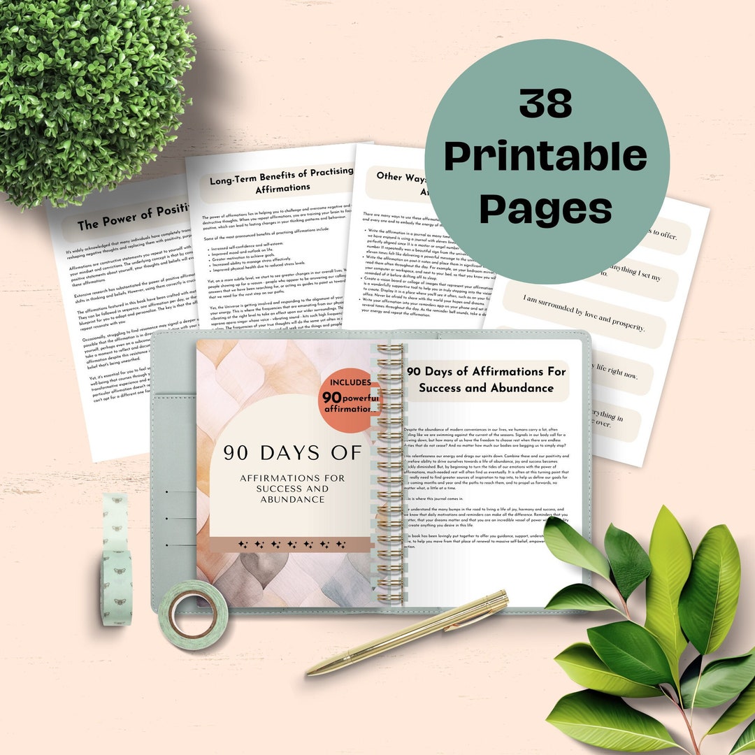 Printable 90-day Goal Journal, Boho Colours, Instant Digital Download ...