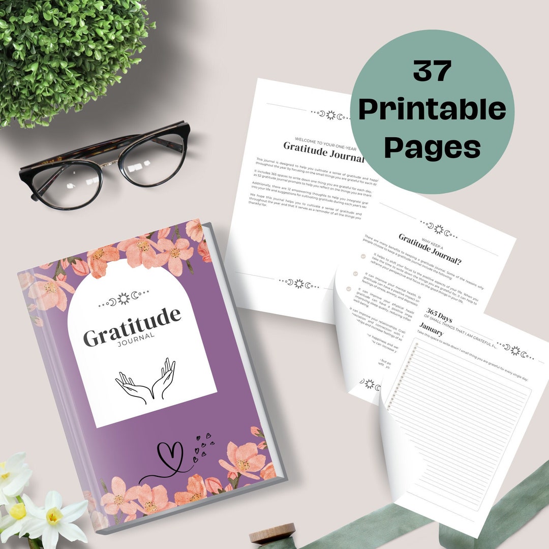A Year of Gratitude, Printable Gratitude Journal, Daily Gratitude ...