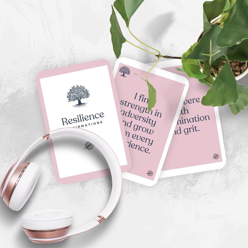 25 Printable Affirmation Cards for Resilience Pink, Positive Thinking ...