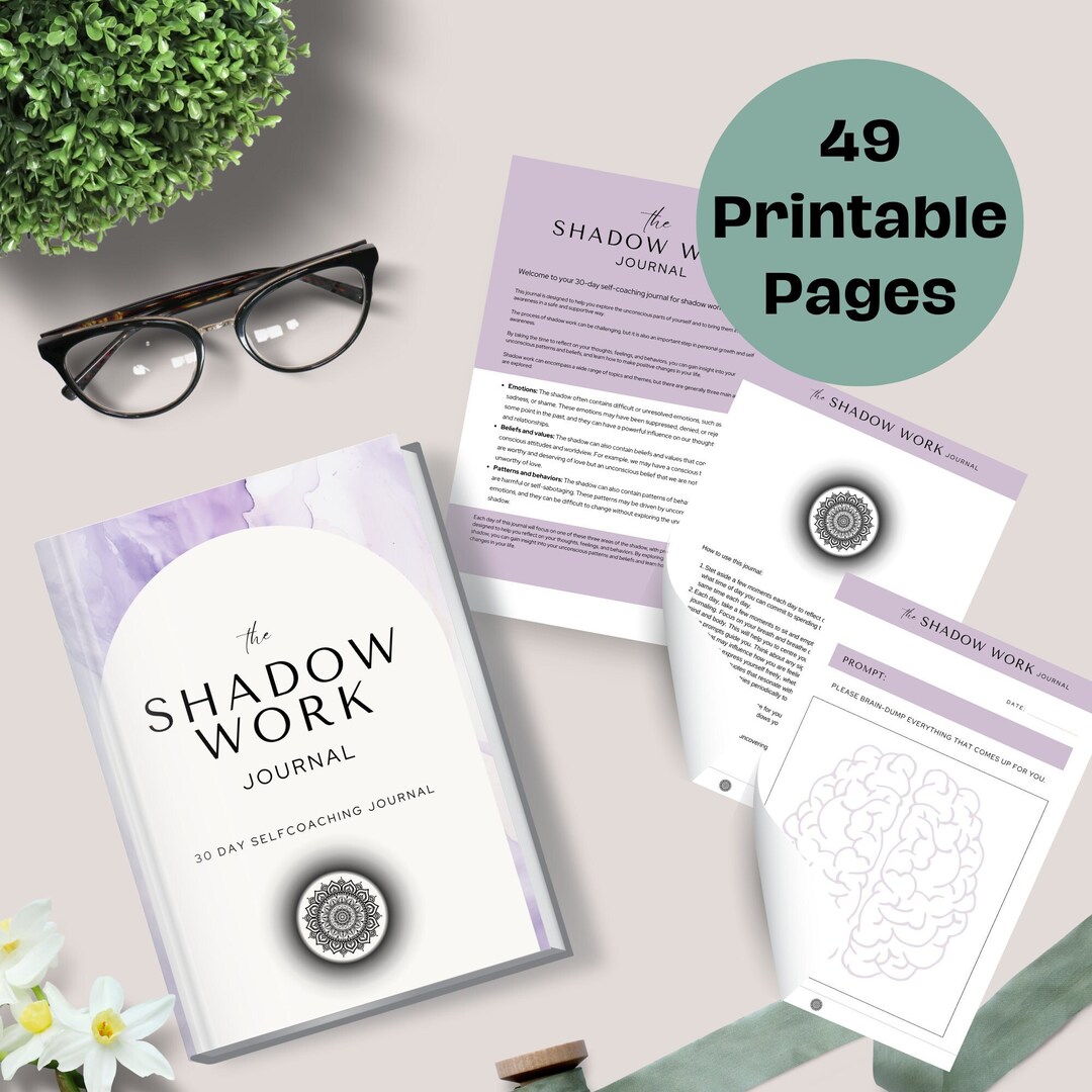 Printable 30-day Self-coaching Shadow Work Journal in Purple, Self ...