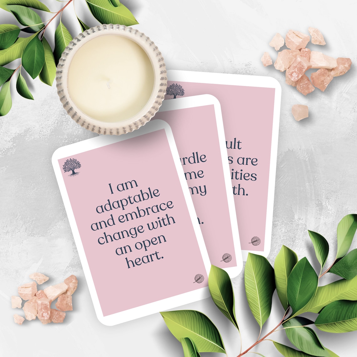 25 Printable Affirmation Cards for Resilience Pink, Positive Thinking ...