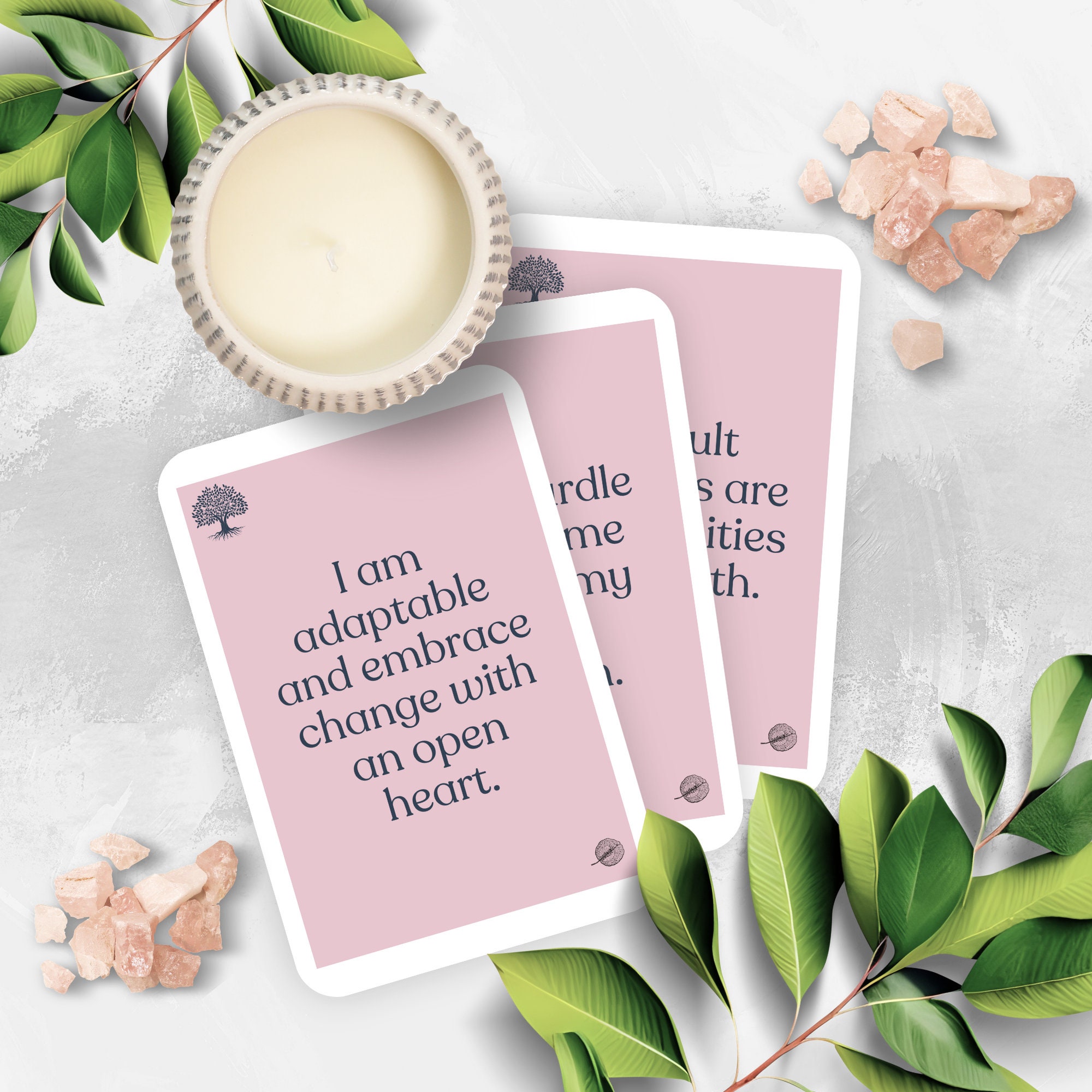 25 Printable Affirmation Cards for Resilience Pink, Positive Thinking ...