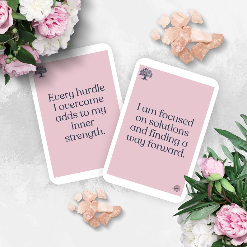 25 Printable Affirmation Cards for Resilience Pink, Positive Thinking ...