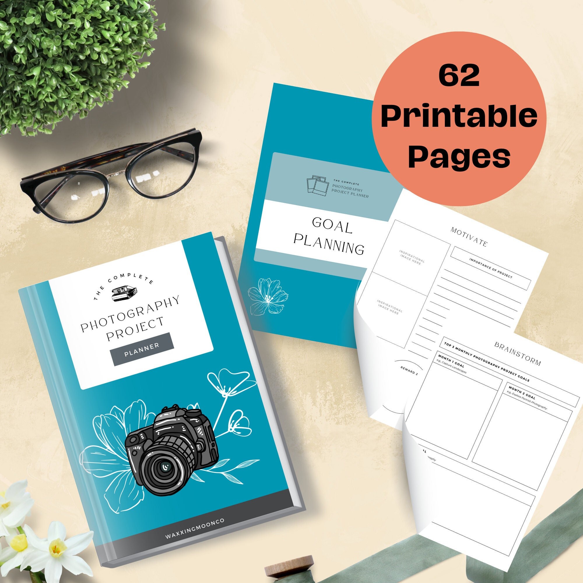 Printable Photography Project Planner: Downloadable 62 Page Goal ...