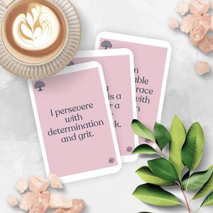 25 Printable Affirmation Cards for Resilience Pink, Positive Thinking ...