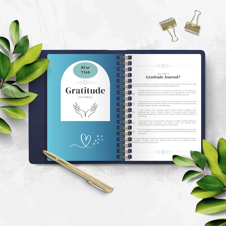 Gratitude Journal, Printable New Year Gratitude Journal, Daily ...