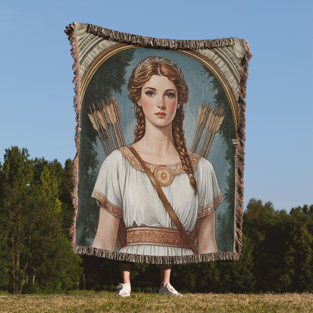 Artemis Greek Goddess of Hunting Divine Feminine Energy Woven Minky ...