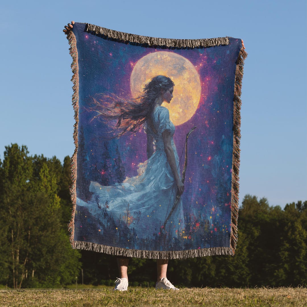 Artemis Greek Goddess of Hunting Divine Feminine Energy Woven Minky ...