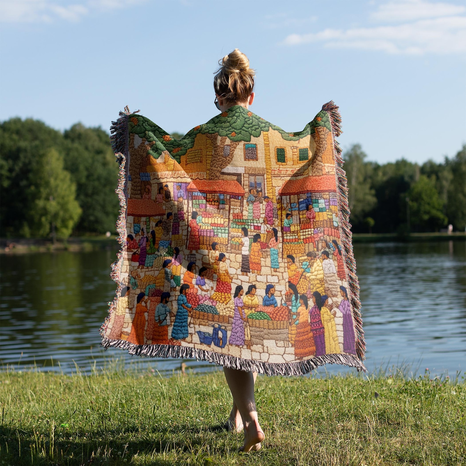 Panjab Market Phulkari Embroidery Style Traditional Indian Art Woven ...