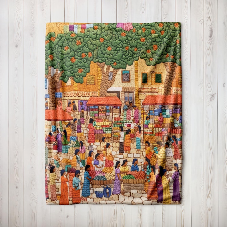 Panjab Market Phulkari Embroidery Style Traditional Indian Art Woven ...