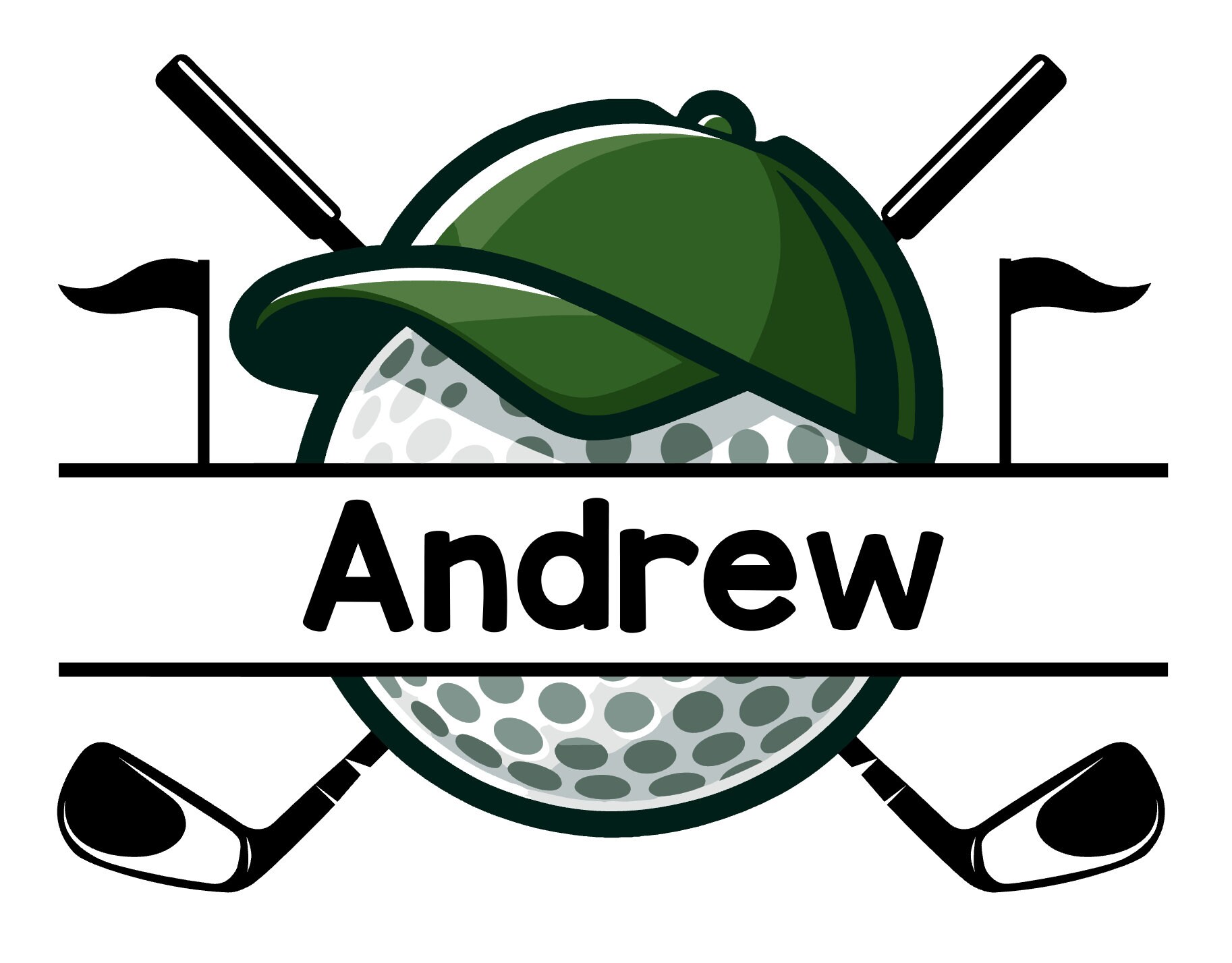 Golf Monogram, Golf Svg, Golf Png, Split Monogram Svg, Golf Name Frame ...