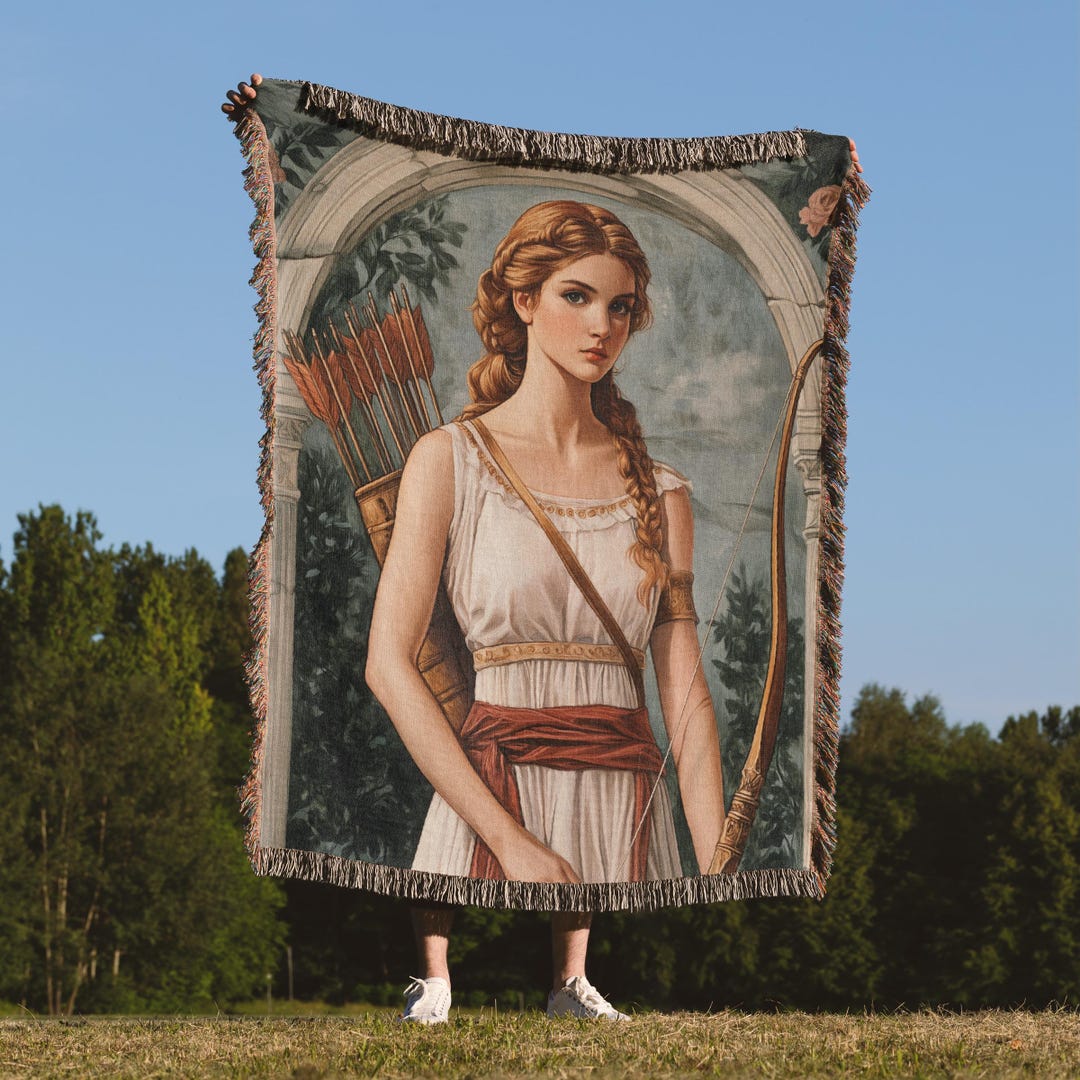 Artemis Greek Goddess of Hunting Divine Feminine Energy Woven Minky ...