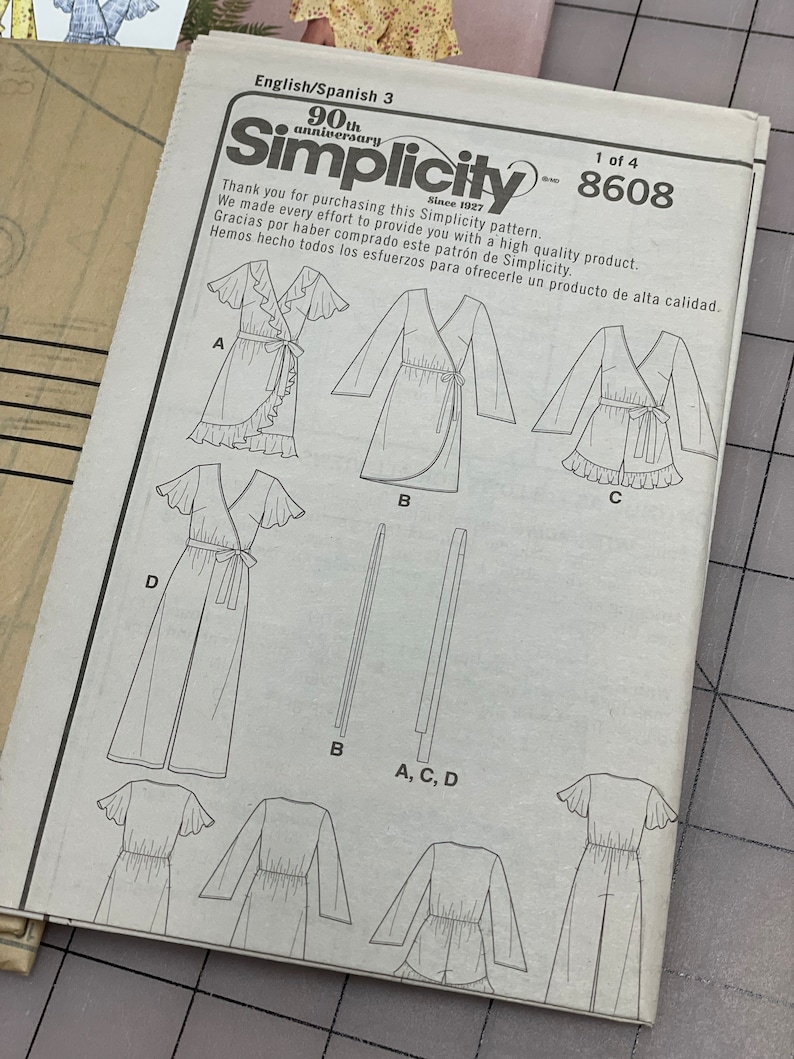 Simplicity 8608 Wrap Dress With Ruffles Romper Jumpsuit Easy Sewing ...