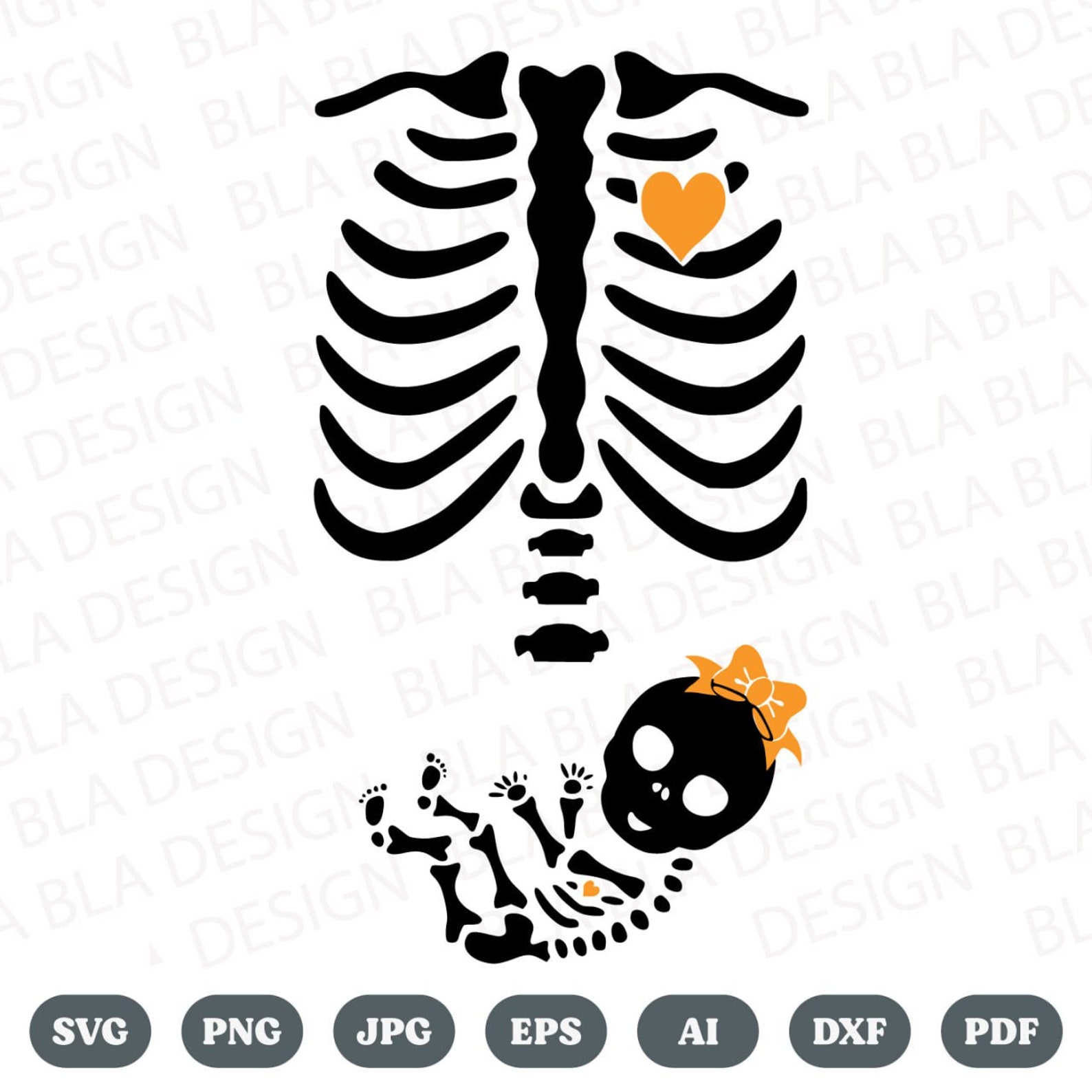 Baby Girl Skeleton Svg, Halloween Svg, Pregnancy Announcement Svg, Dxf ...