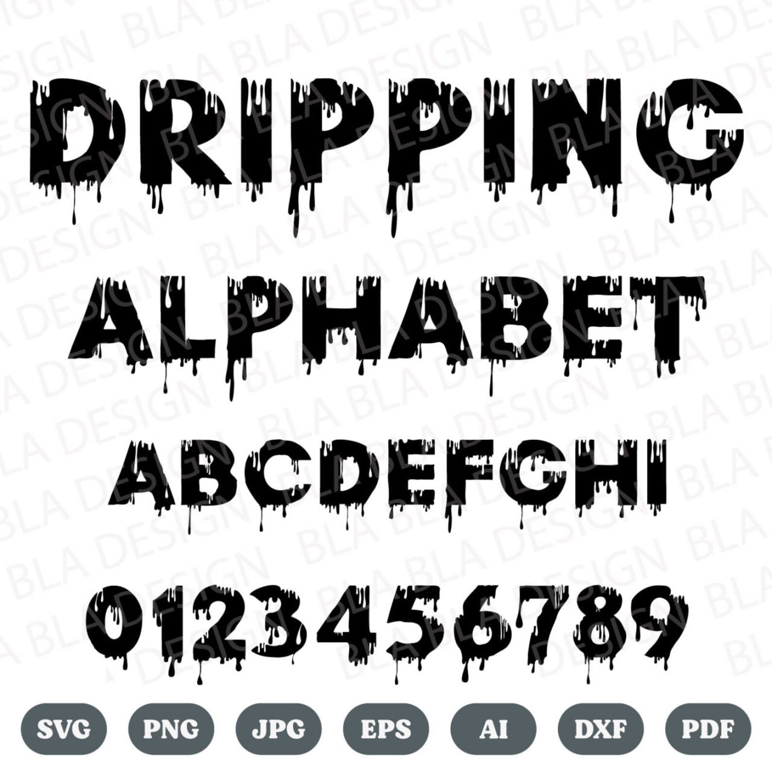 Dripping Font SVG, Dripping Alphabet, Dripping Cut Files, Svg Files for ...