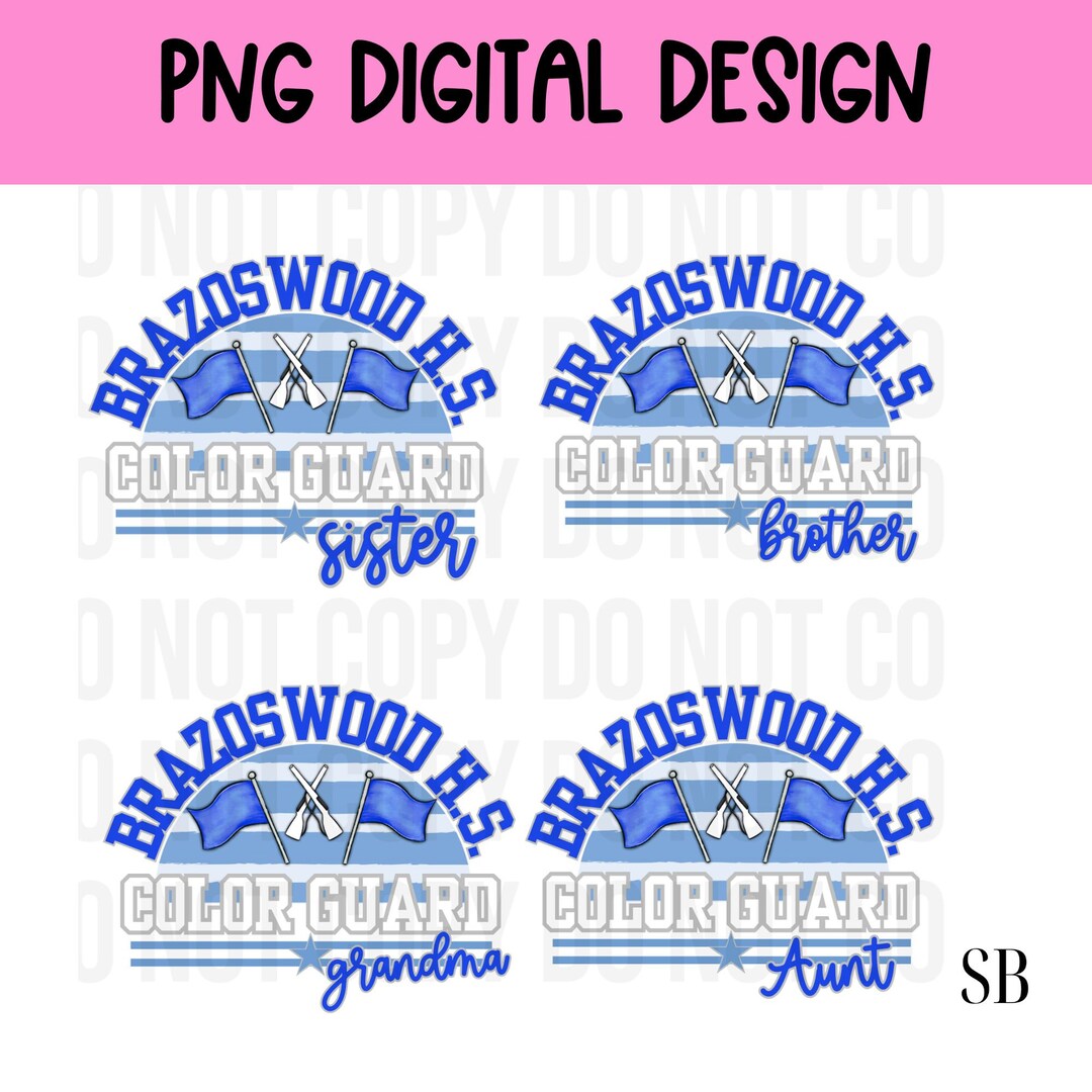 Blue Personalized High School/mascot Color Guard Digital PNG for ...