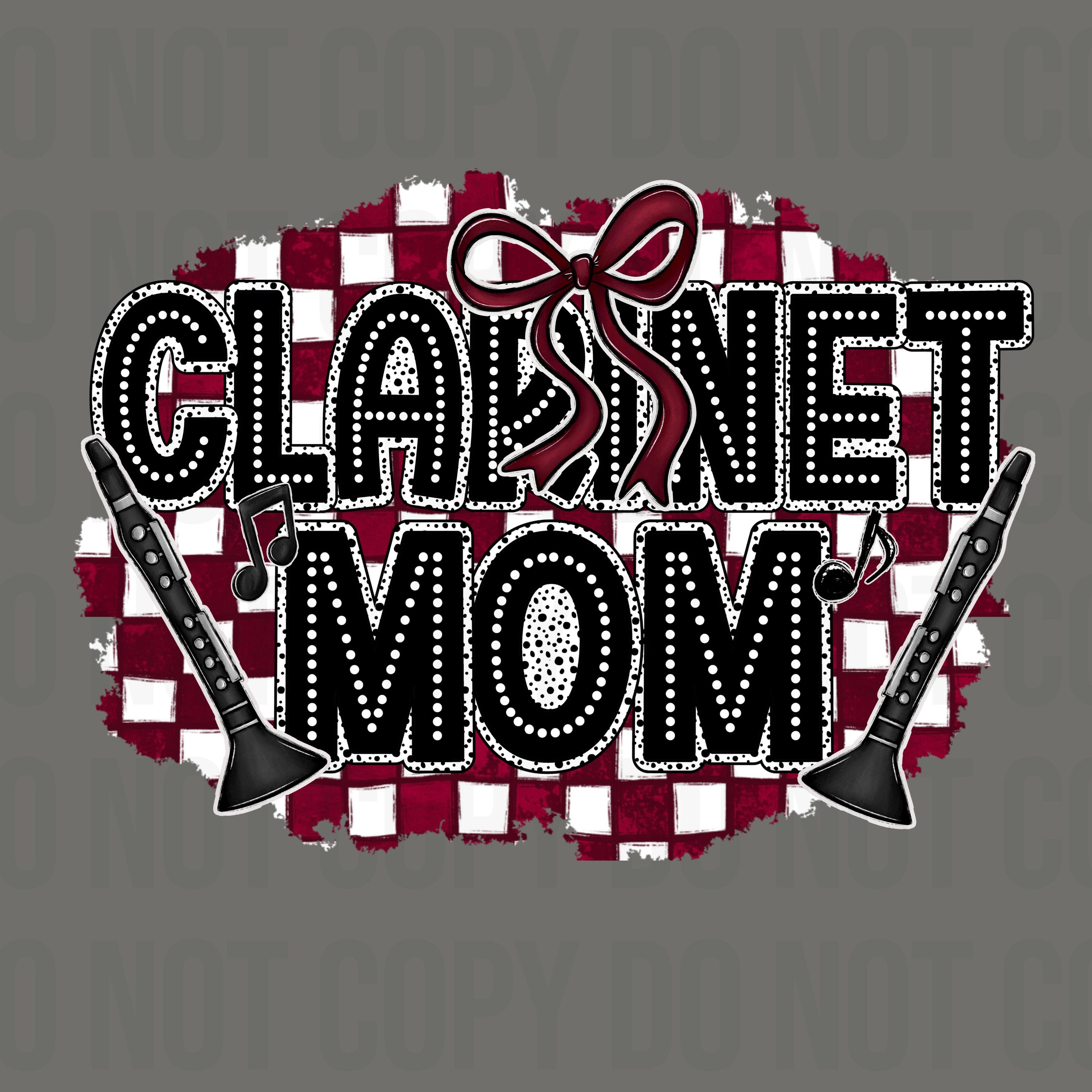 Clarinet Mom PNG for Sublimation Transfers maroon - Etsy