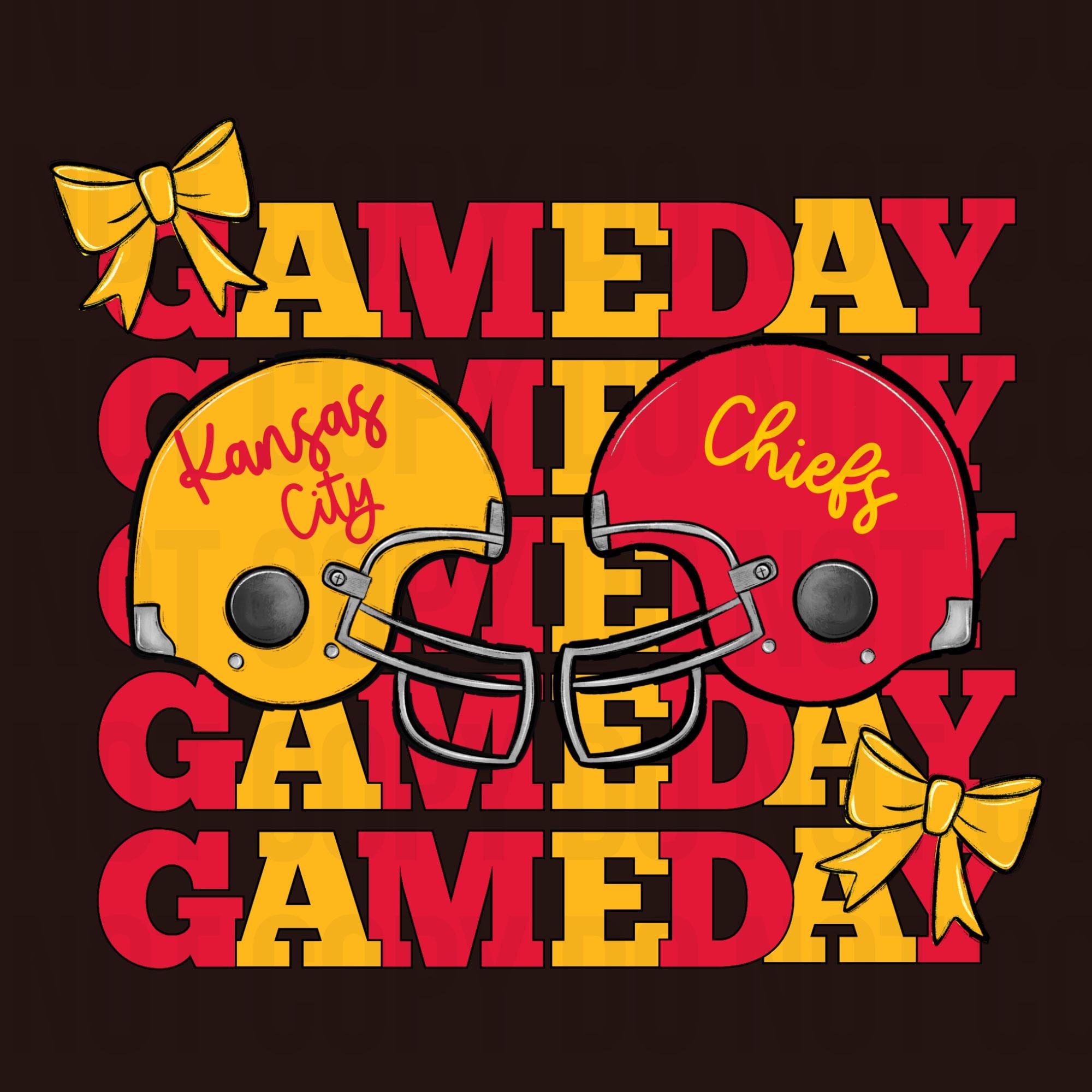Red and Yellow Chiefs Football Digital PNG Design for Sublimation ...