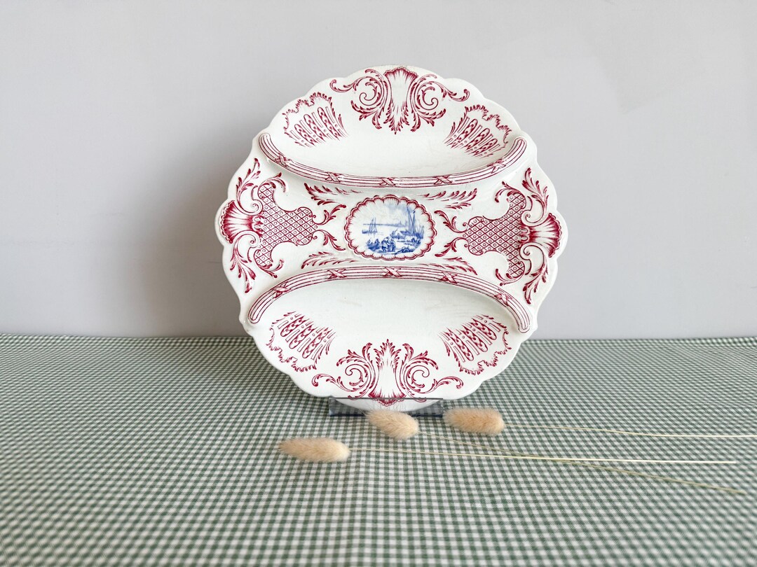 Rare Ironstone Asparagus Plate, Jules Vieillard & Cie, Richelieu ...