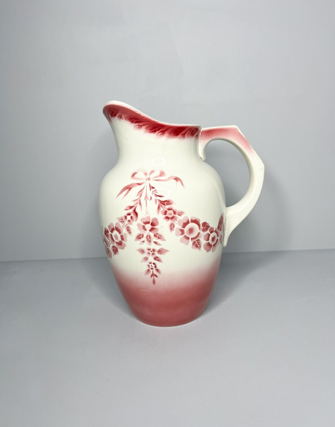 Large Toilet Pitcher or Pitcher, Digoin Sarreguemines, Late 19th ...