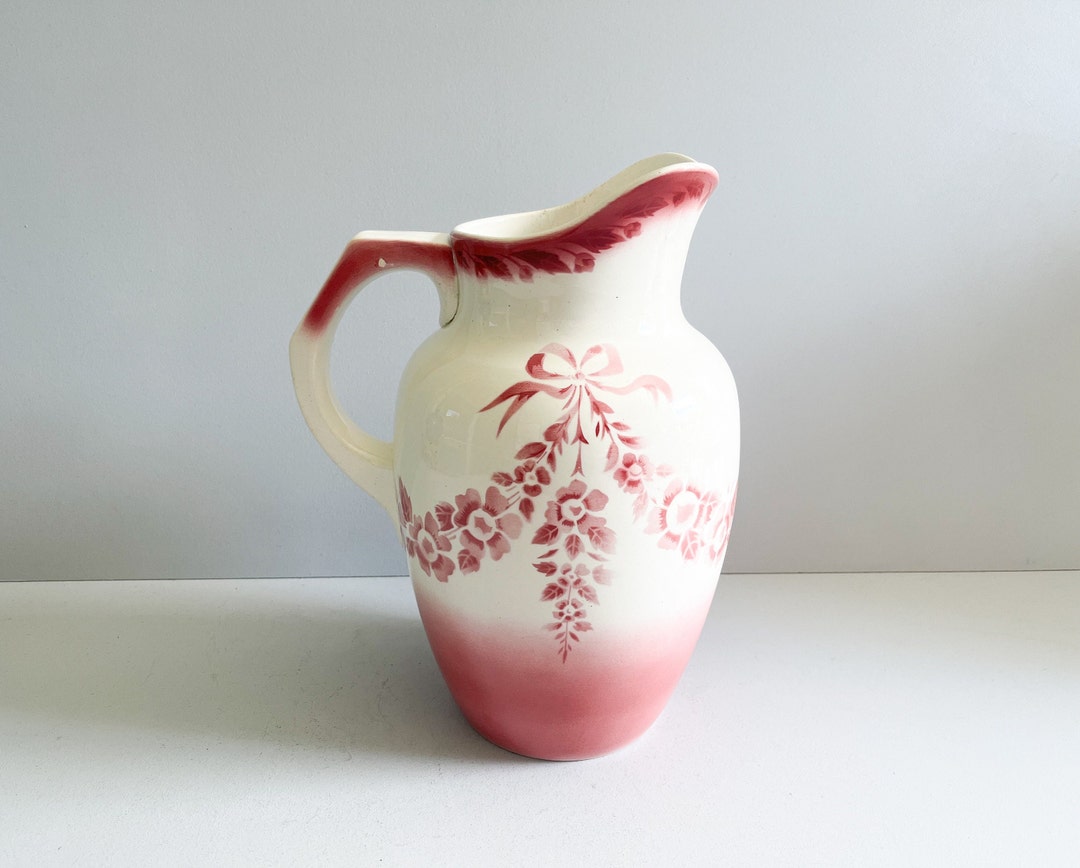 Large Toilet Pitcher or Pitcher, Digoin Sarreguemines, Early 20th ...