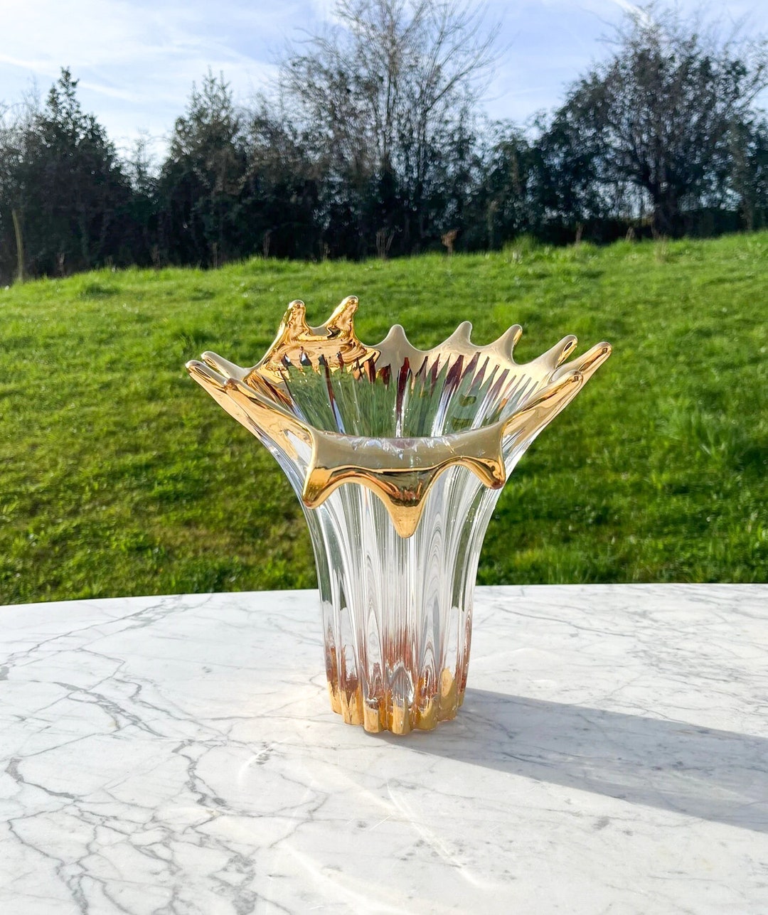 Très Grand Vase En Cristal De Bayel , Cristallerie Royale De Champagne ...
