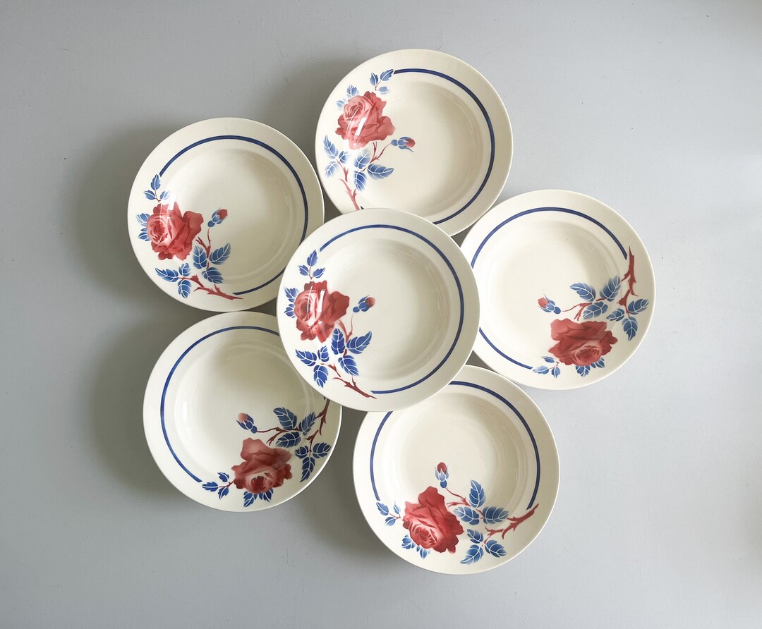 6 Soup Plates, Chantal Model, Lunéville, Early 20th Century - Etsy