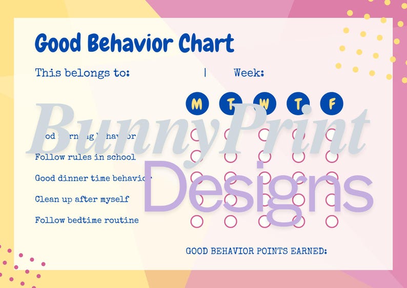 Kids Behavior Chart, Good Behavior Chart, Responsibility Chart, Busy ...