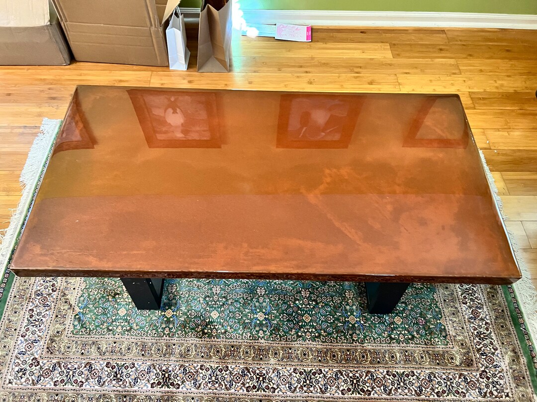 Concrete Copper Coffee Table - Etsy