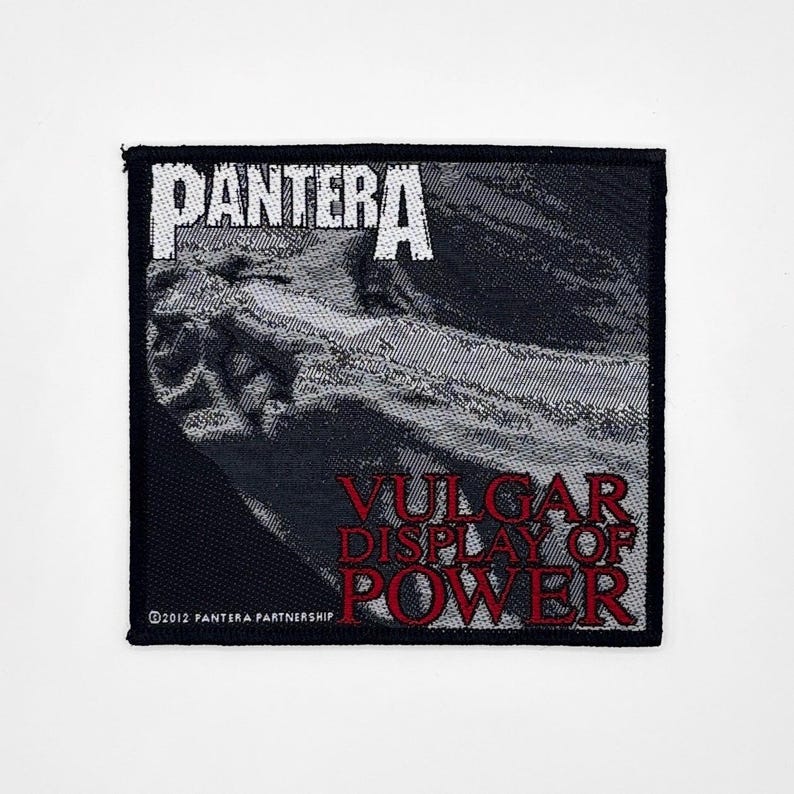 Pantera Patch – Official Licensed – Vulgar Display of Power – Woven Sew ...