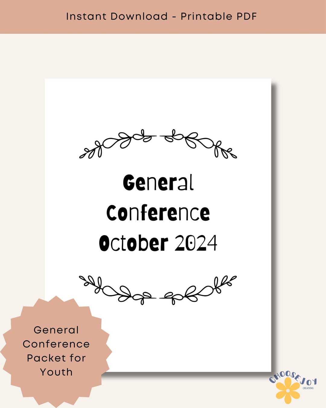 General Conference Packet Youth Printable Conference Packet - Etsy