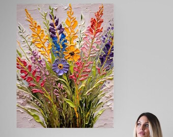 Flower Poster, Colorful Flower Poster, Bright Colors, Fantasy Flower ...