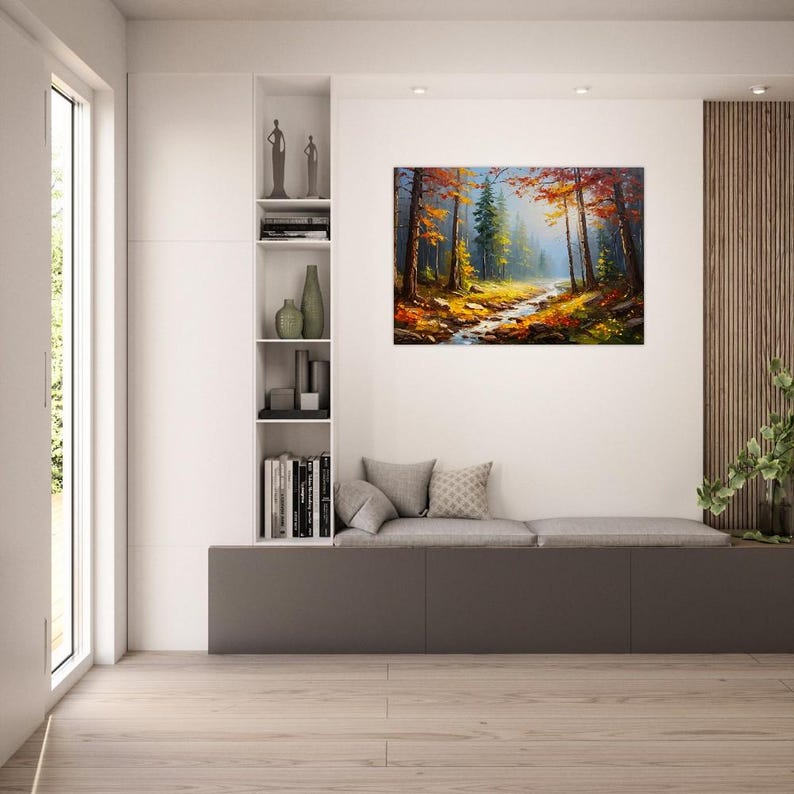 Forest Stream in Autumn Poster | Vintage Nature Wall Art | Stunning ...