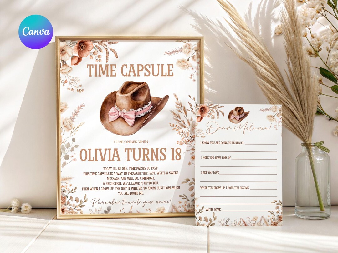 Boho Rodeo Birthday Time Capsule, Cowgirl 1st Birthday Time Capsule ...