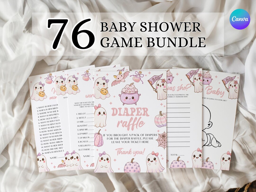 Baby is Brewing Shower Games Bundle, Spooky Baby Shower Games Bundle ...