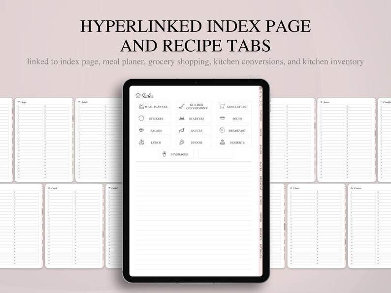 Recipe Book Template Digital iPad Recipe Journal Digital Cookbook ...