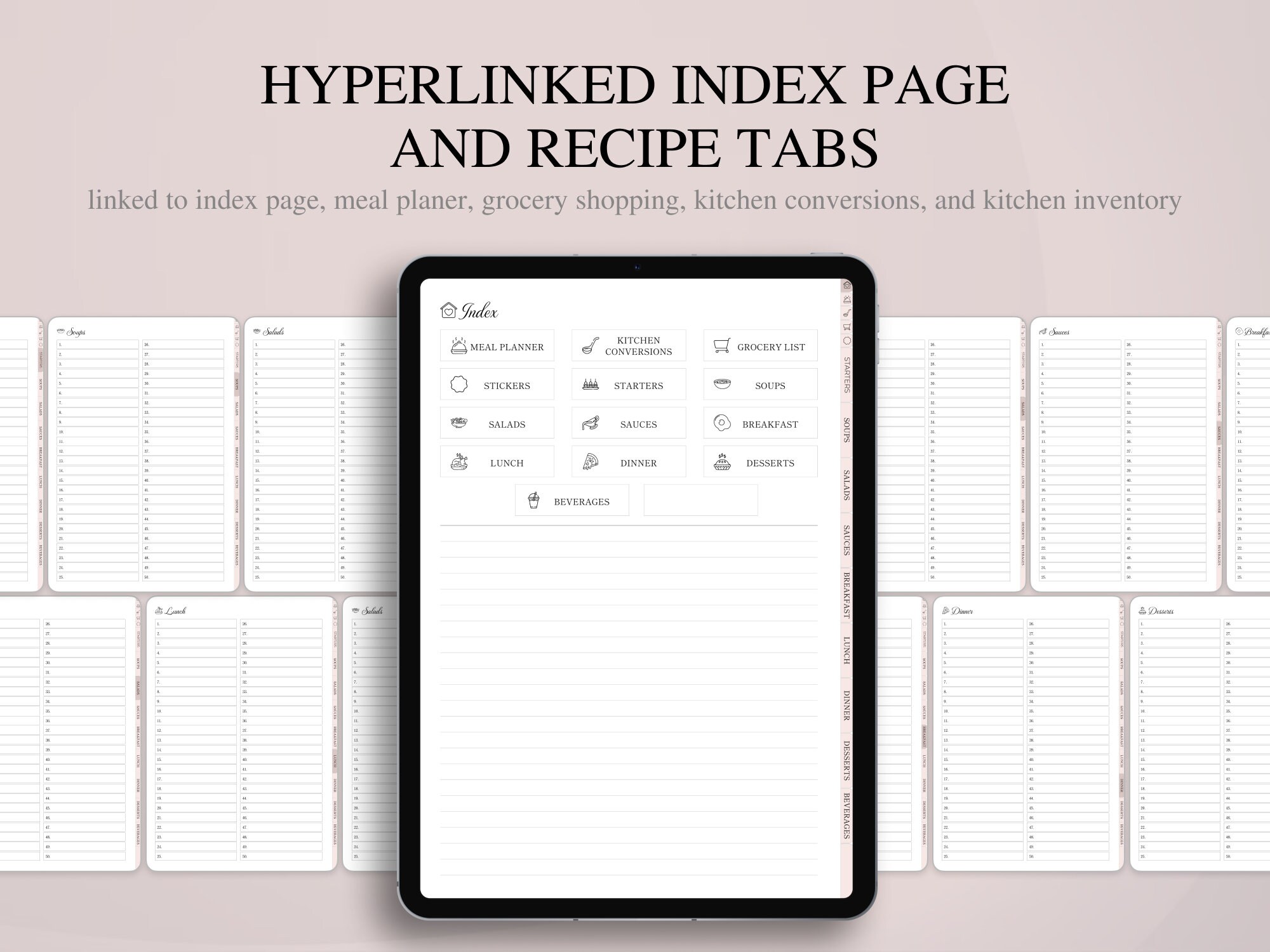 Recipe Book Template Digital iPad Recipe Journal Digital Cookbook ...