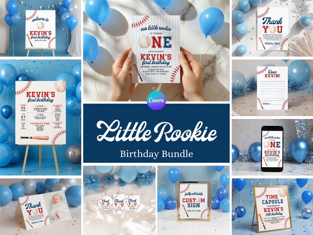 Little Slugger 1st Birthday Bundle, Rookie 1st Birthday Package, Sports ...