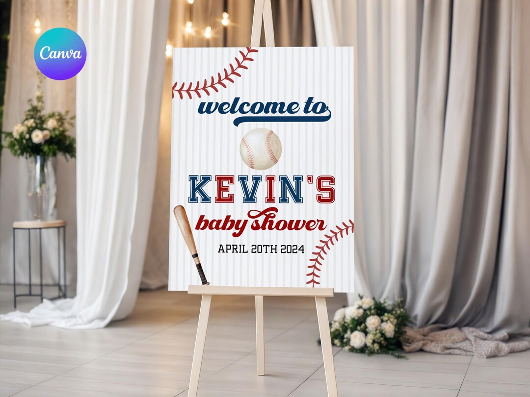 Large Easel Welcome Board – Sports Theme Red White Blue Signage (DIY ...