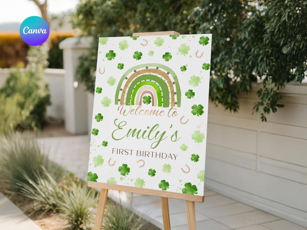 Green Clover Welcome Sign – the Lucky One is Turning One Party Decor ...