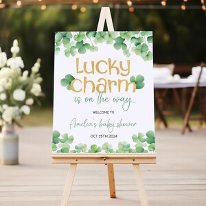 Lucky Charm Baby Shower Welcome Sign, Irish Baby Shower Welcome Poster ...