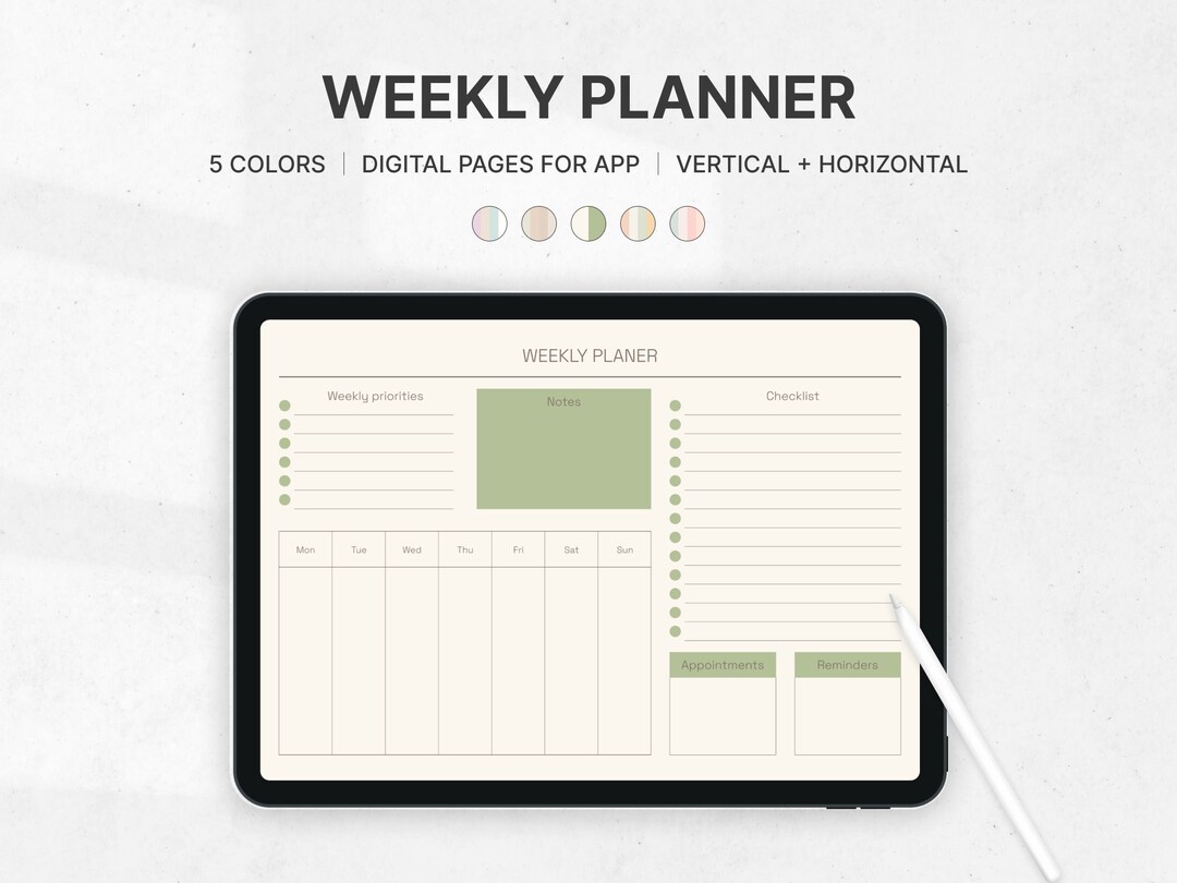 Weekly Planner Printable to Do List Weekly Agenda Monthly - Etsy