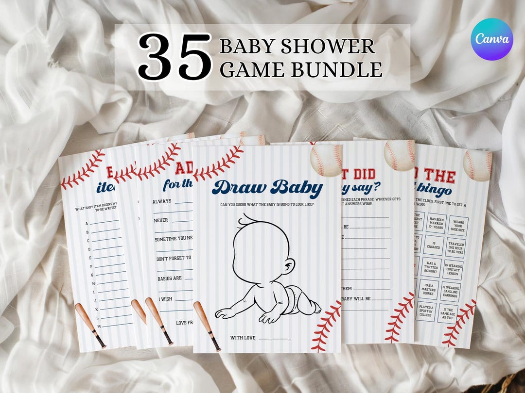 Our Little Rookie Baby Shower Game – Baseball Theme Activity (editable ...