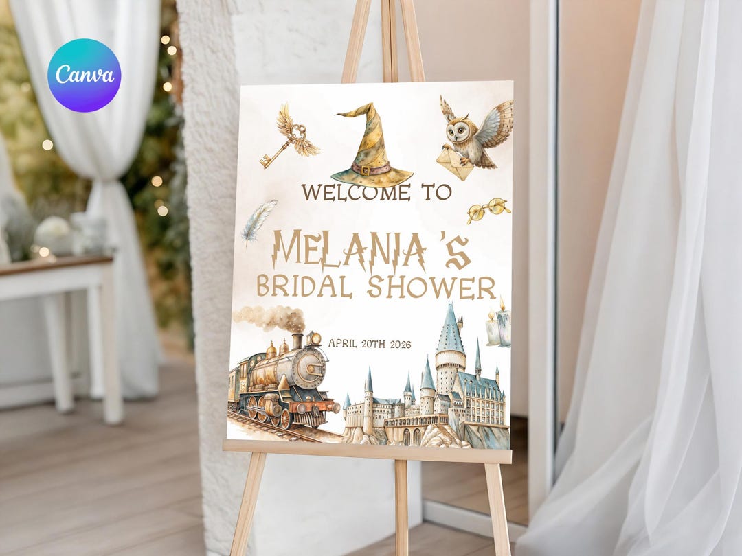 Magical Bridal Shower Welcome Poster, Wizarding World Bridal Party ...