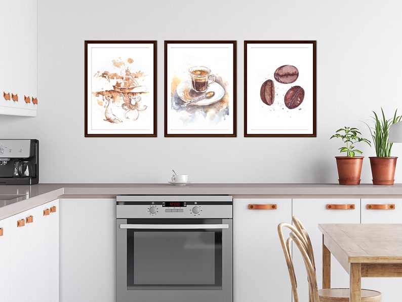 Printable Coffee Poster, Modern Set of 3 Prints, Cafe Print, Coffee ...