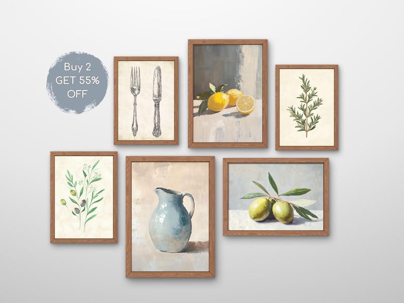 Vintage Kitchen Wall Art Prints, Farmhouse Kitchen Decor, Dining Room Wall Art, Kitchen Digital ...